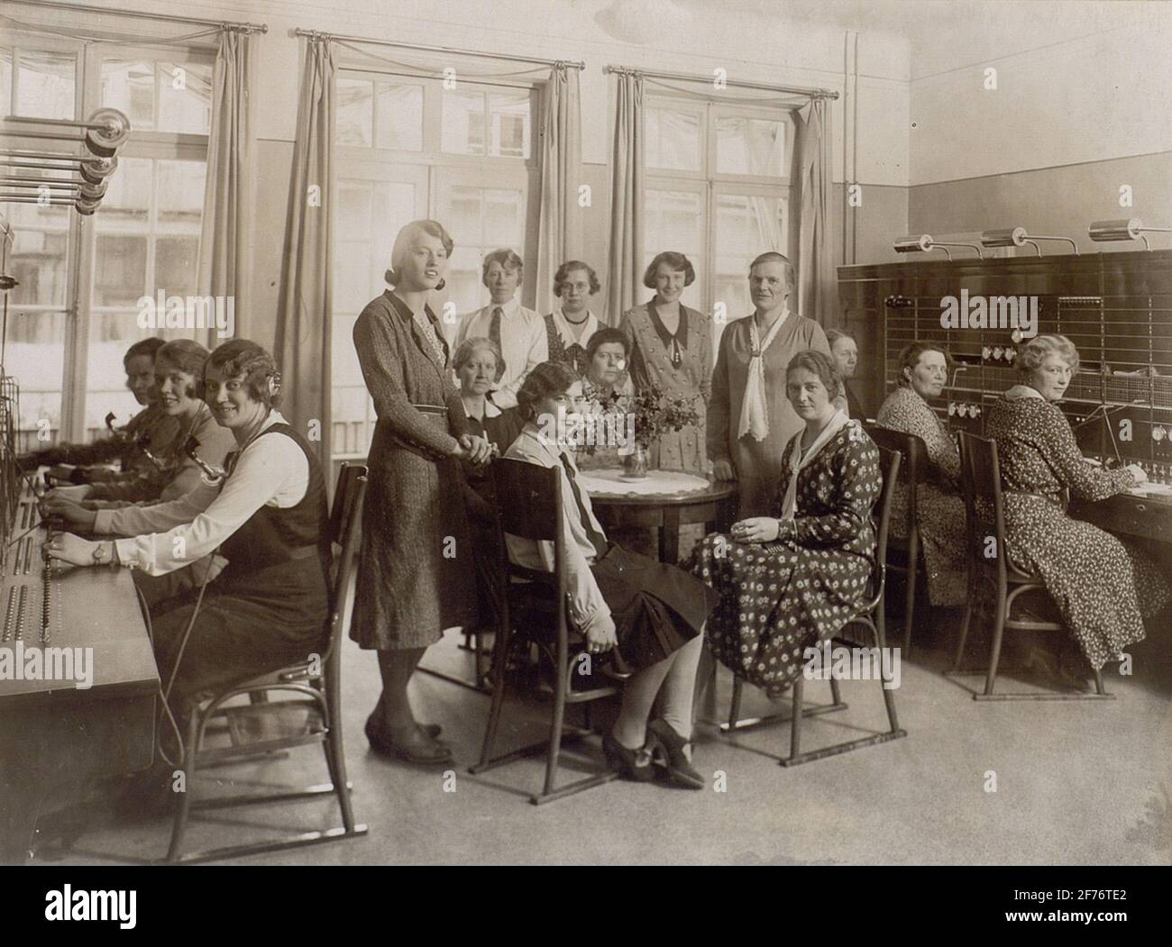 Eksjö Phone Station in 1930. Prior to the automation. Group photo. LTF ...