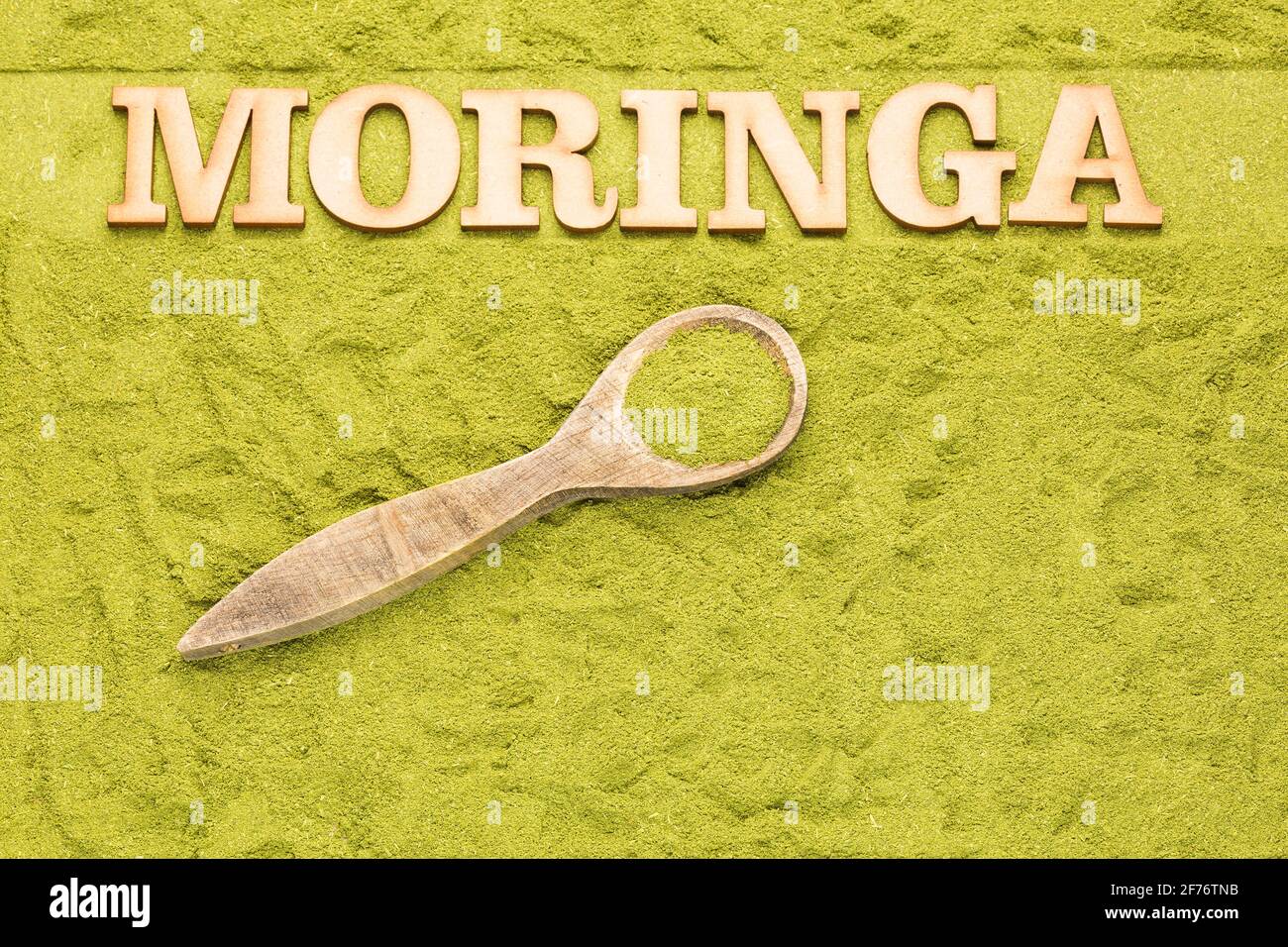 Moringa powder - Moringa oleifera. Top view Stock Photo - Alamy