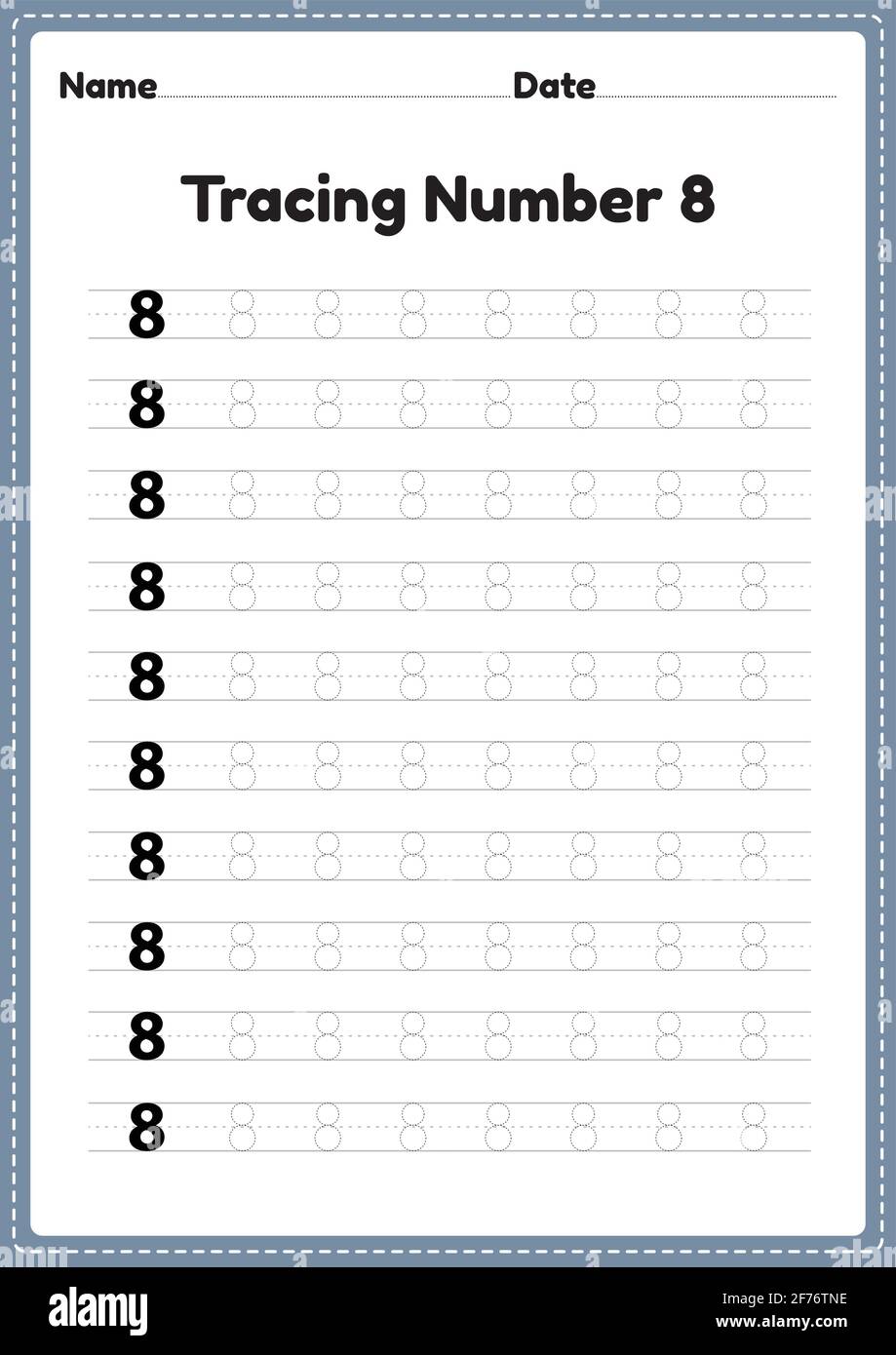 Number 8 Writing Worksheet To Practice Writing Numbers 7 And 8