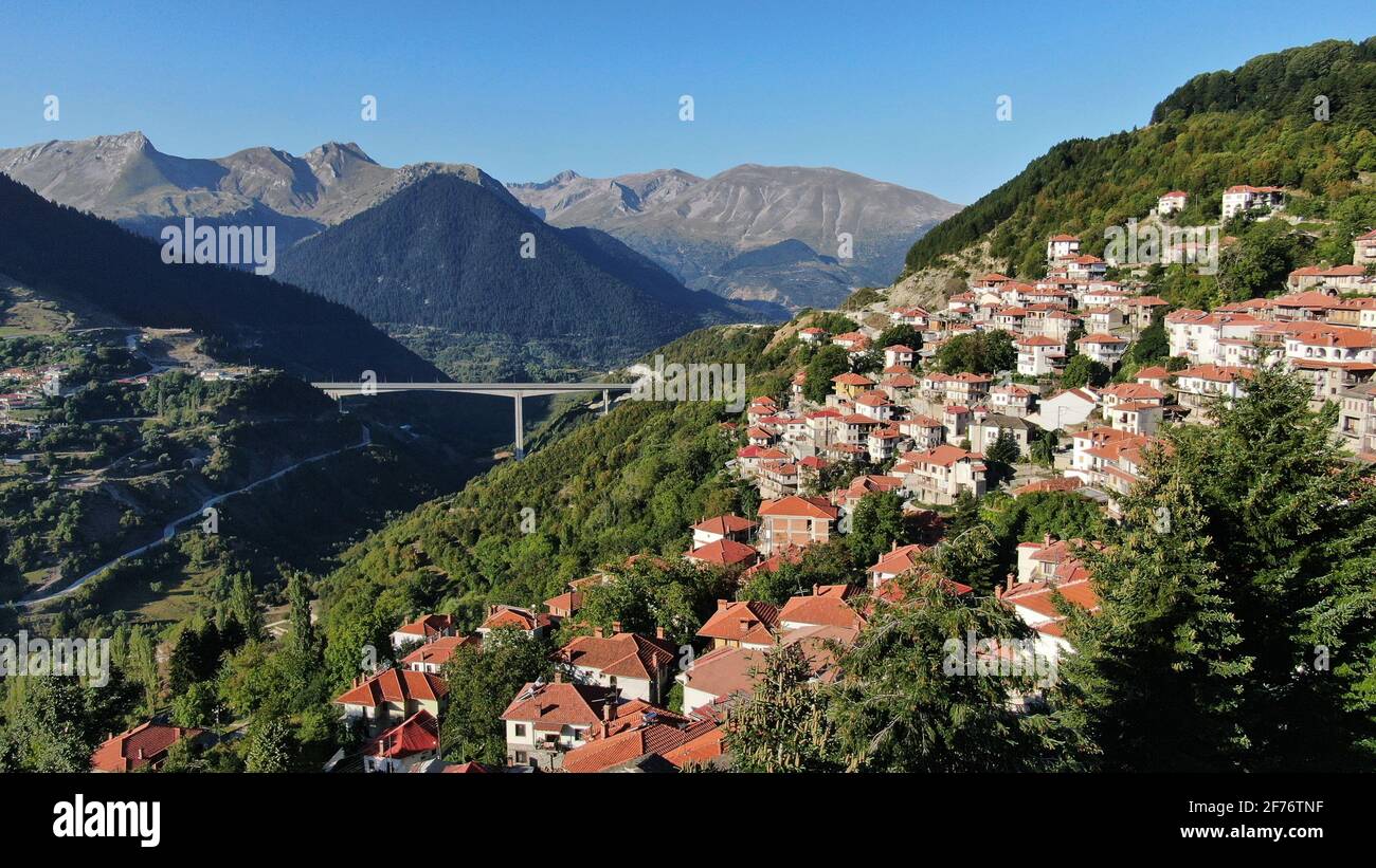 Metsovo city, aerial view, Epirus, Greece Stock Photo - Alamy