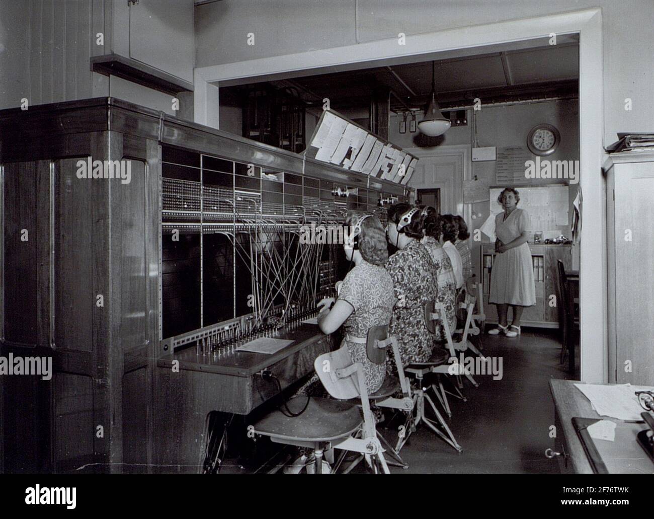 Vaxholm. The telephone station (switchboard with telephones) in 1951 ...