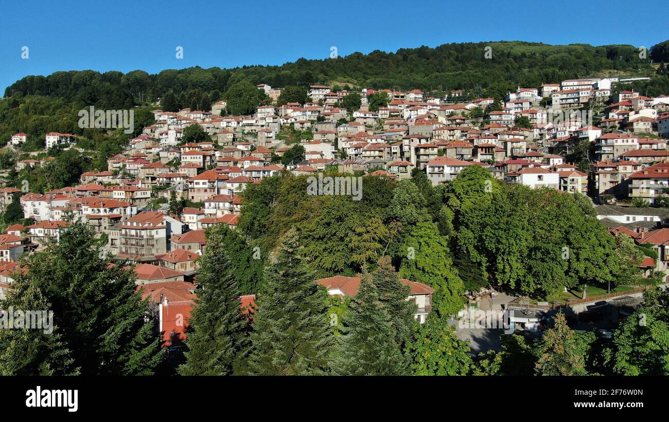 Metsovo city, aerial view, Epirus, Greece Stock Photo - Alamy