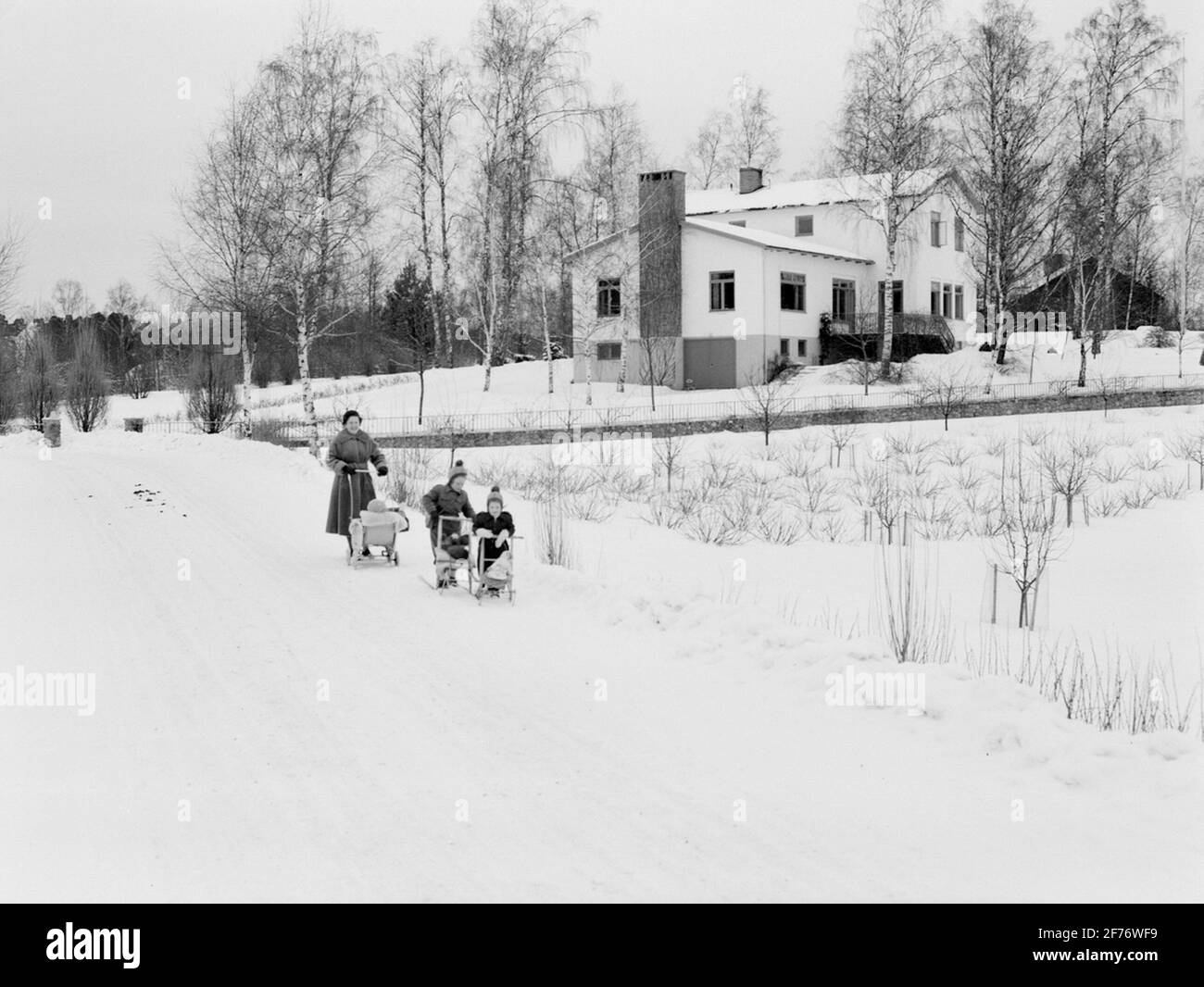 On the kick in front of the disposition home at Gusum's use Stock Photo ...