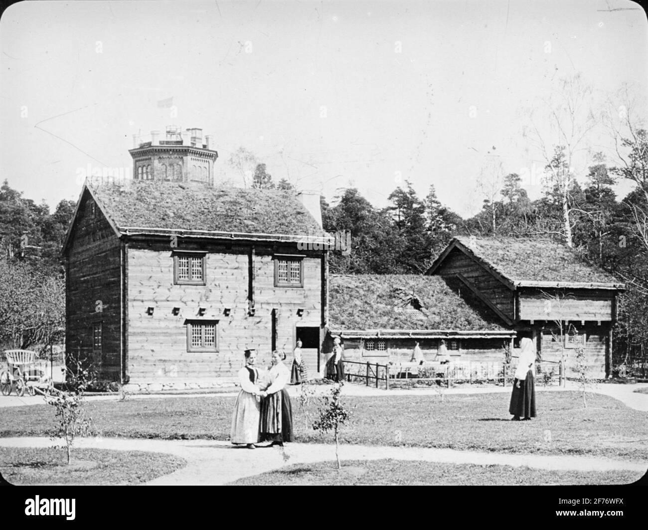Projection image with motifs from Skansen. Cottage from Kyrkhult in ...