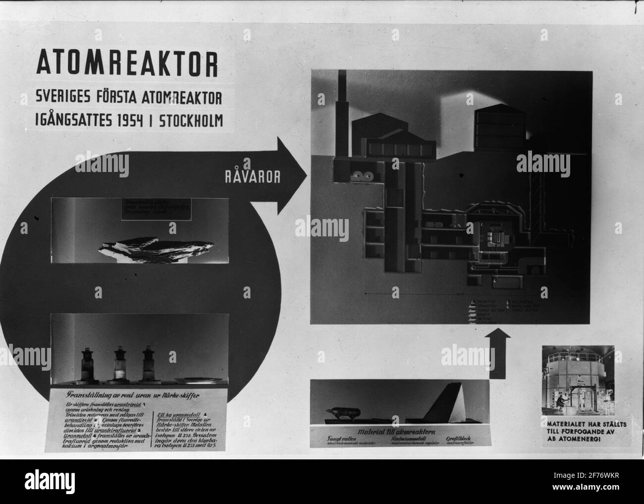 Picture from Uitställa showing Sweden's first atomic reactor, 1954 ...