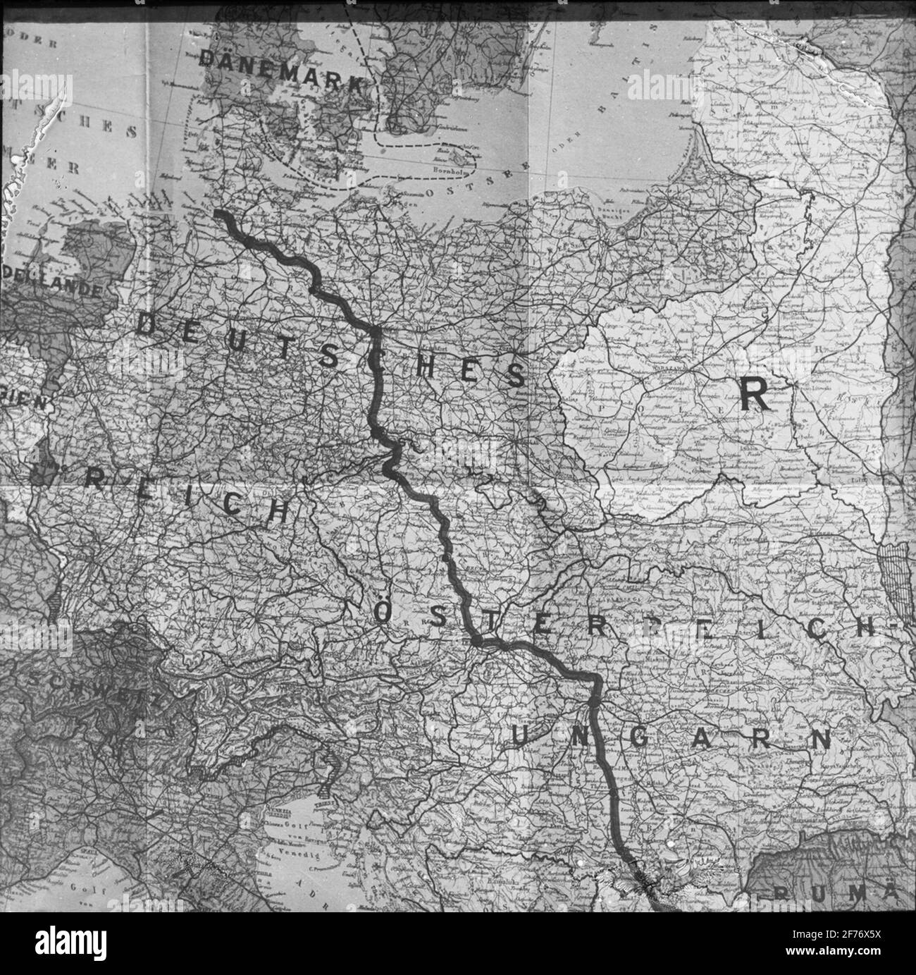 Skioptic image with motifs of map of parts of Europe Stock Photo - Alamy