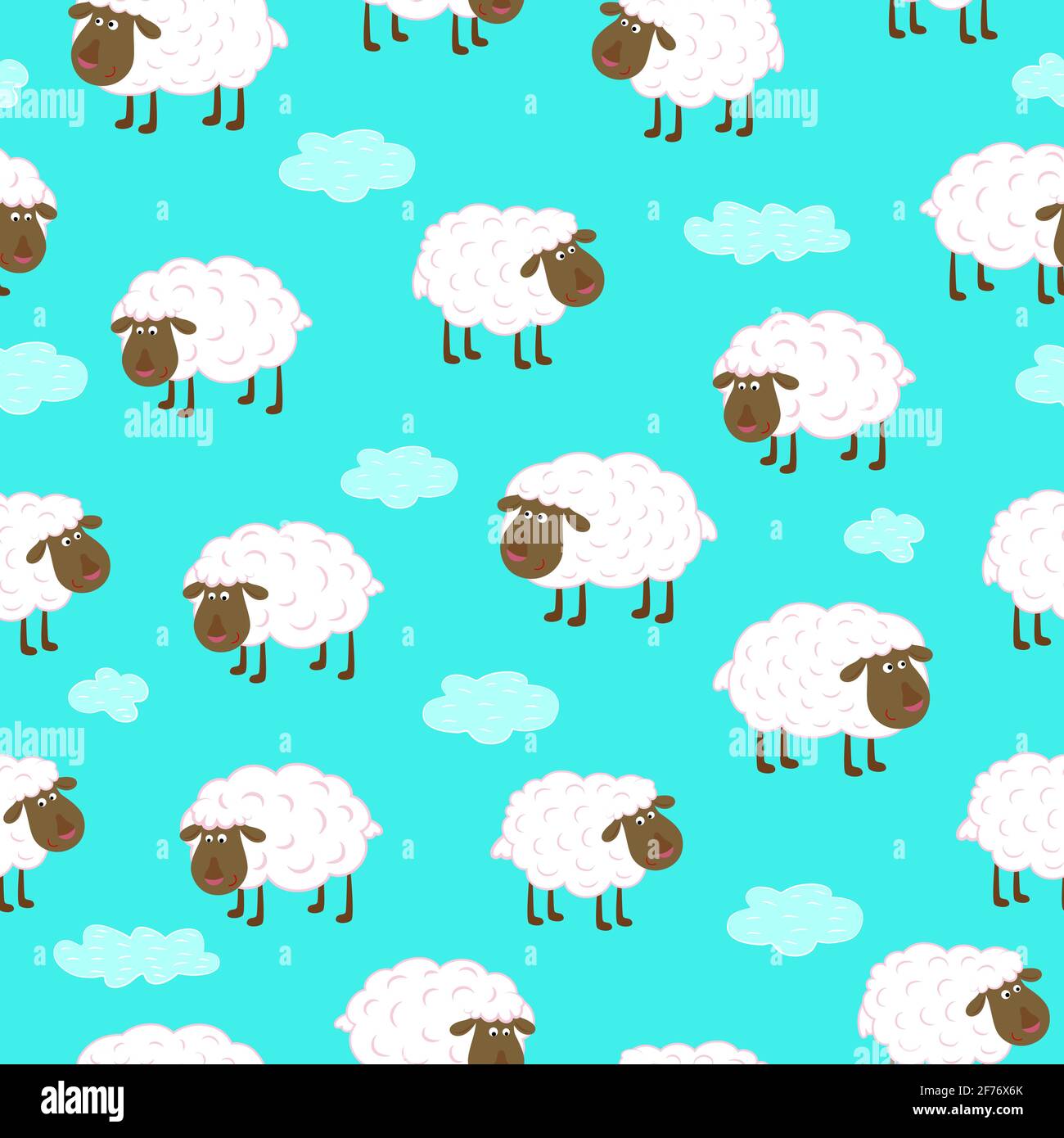 Sheep Seamless Pattern for Textile, Fabric, Wrapping Paper. Vector ...