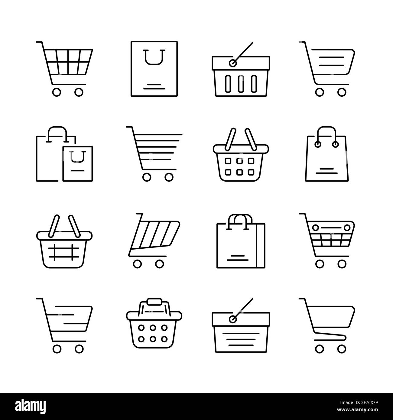Simple Set of Shopping Cart Icons. Included online Store with Carts ...