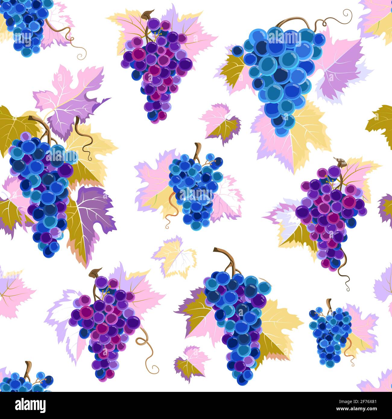 Vector Grapes Fruit Seamless Pattern Design Illustration Stock Vector ...