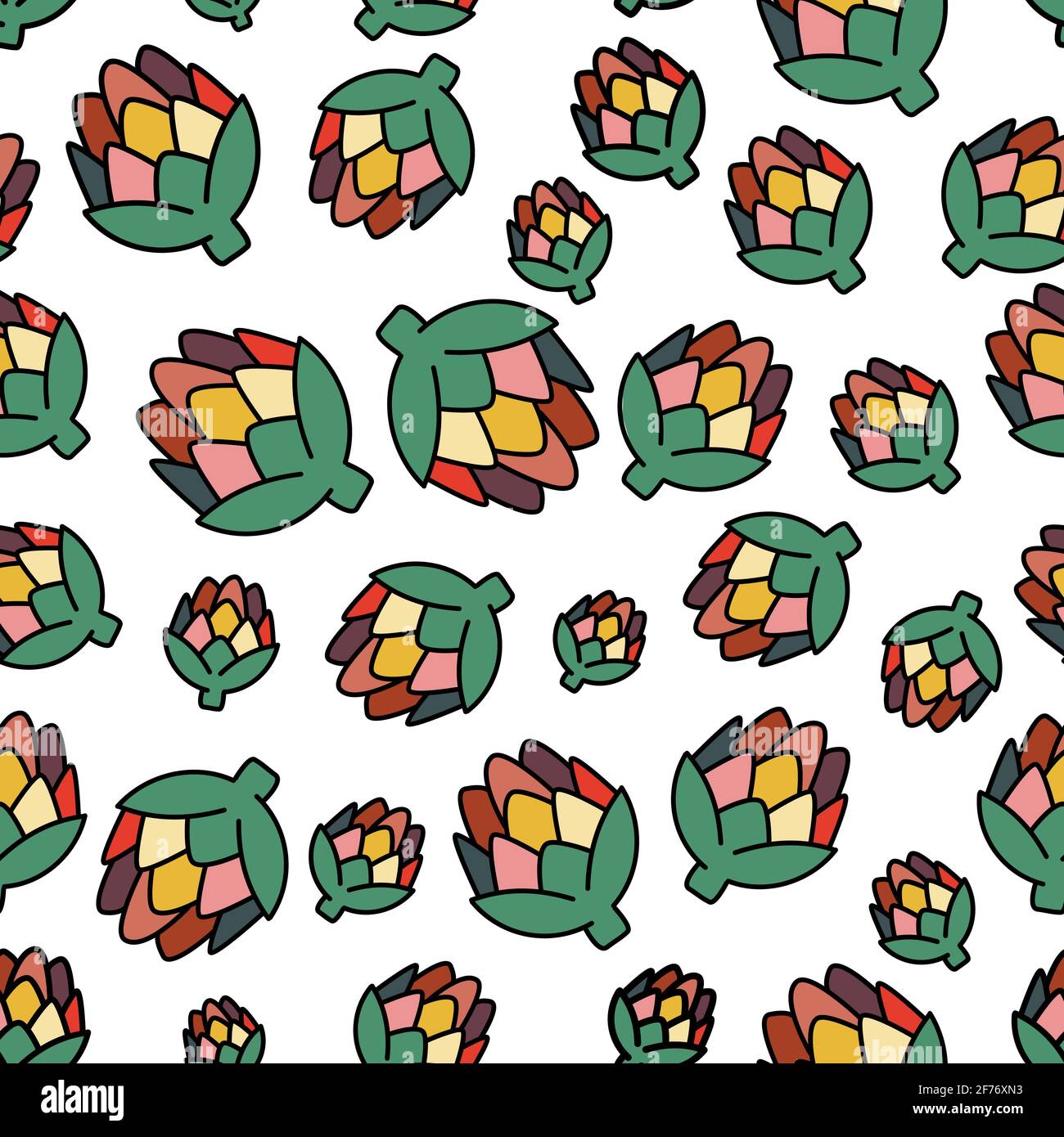 Artichoke seamless pattern. Includes Vector Artichoke for use as ...