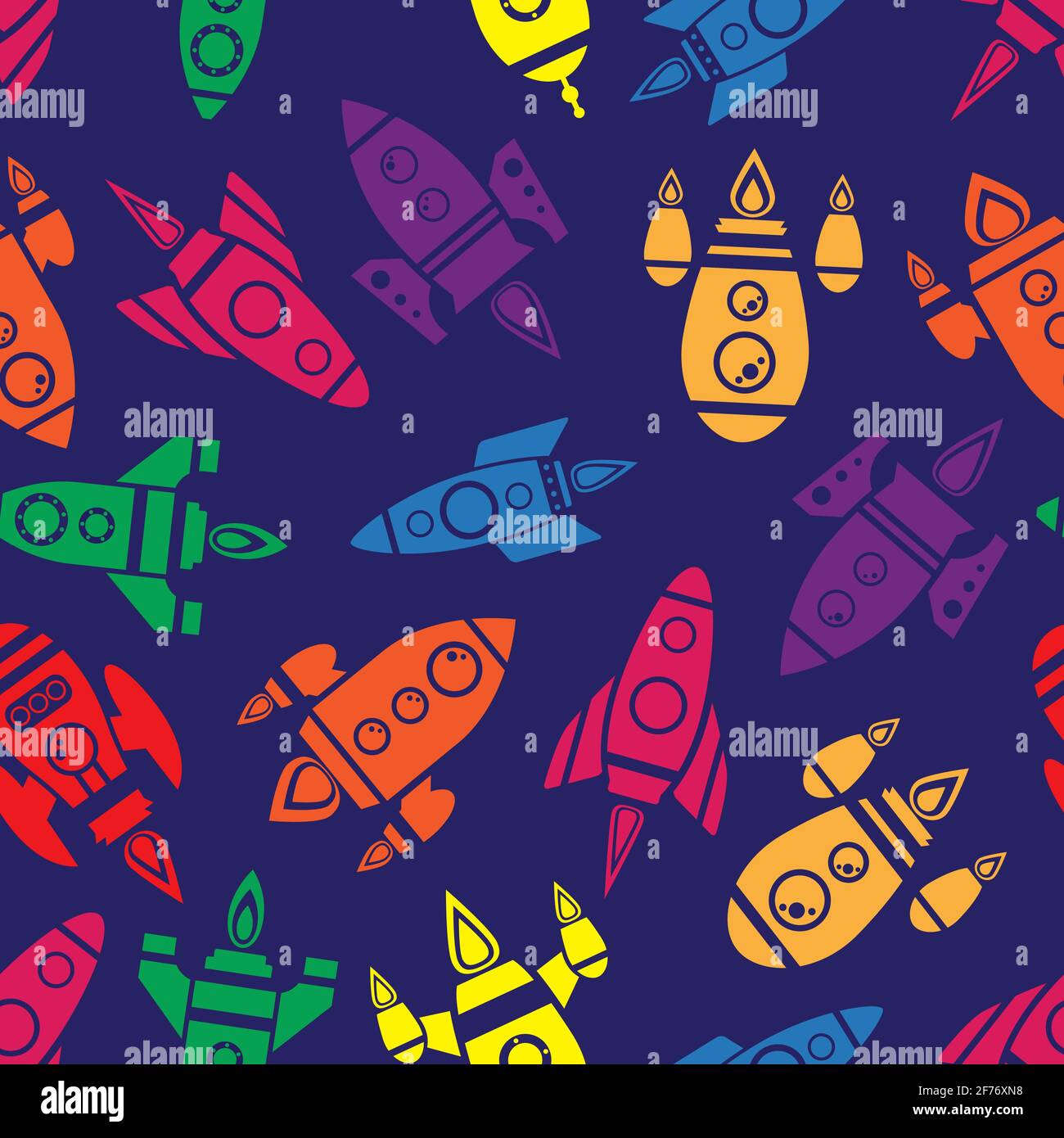 Vintage Tin Toy Rockets Seamless Pattern. Vector Illustration Stock Vector Image & Art - Alamy