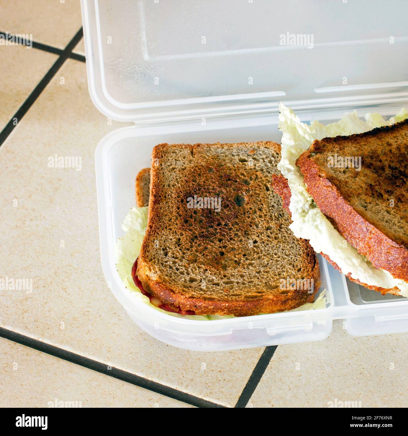 Sandwiches in a sandwich box. Homemade food Stock Photo - Alamy