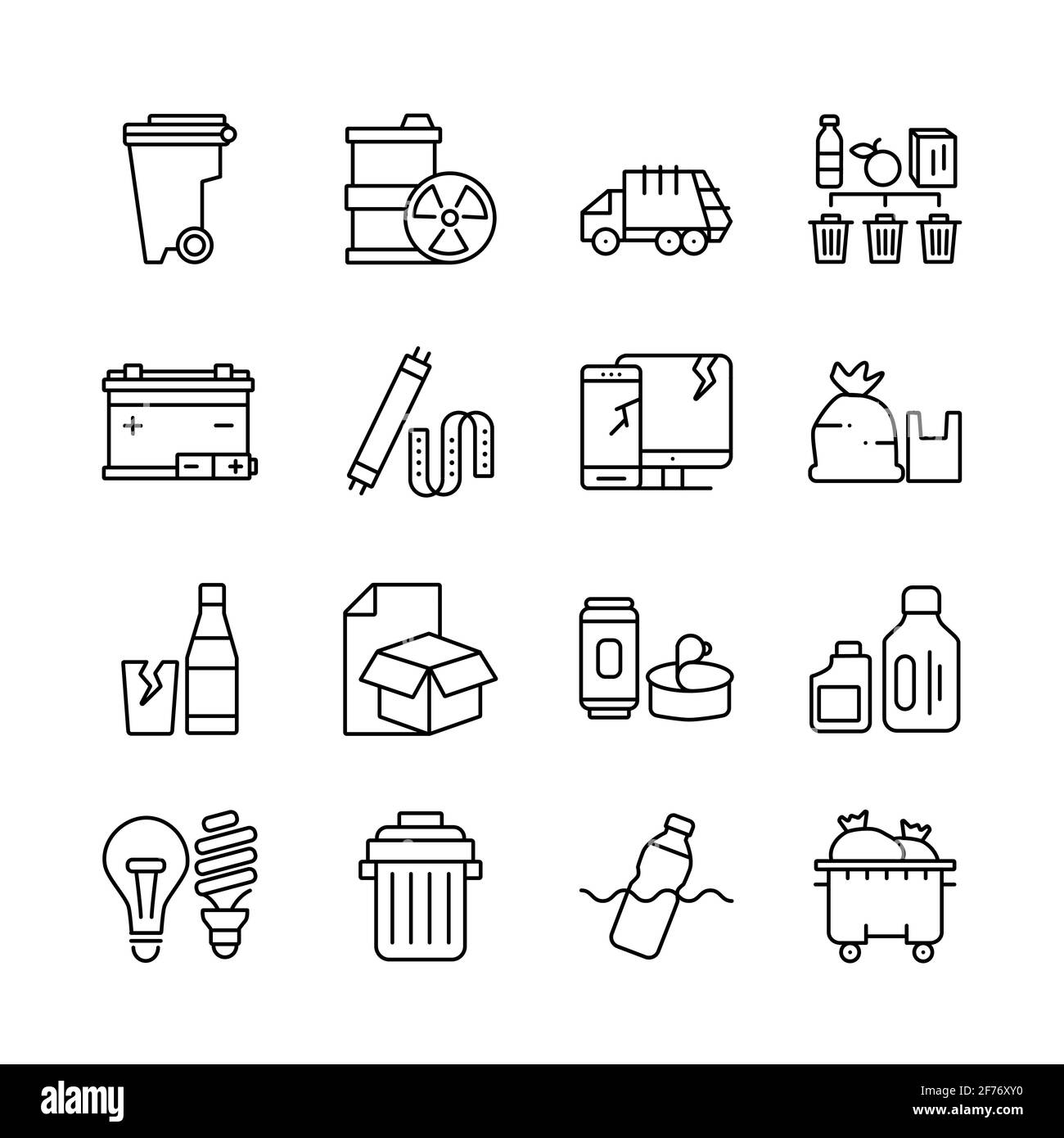 Set of Trash Related Vector Line Icons. Contains such Icons as ...