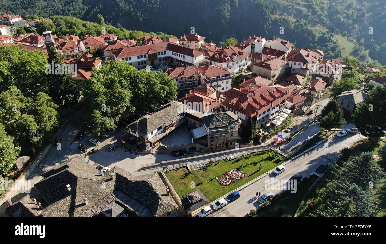 Aerial view metsovo town epirus hi-res stock photography and images - Alamy