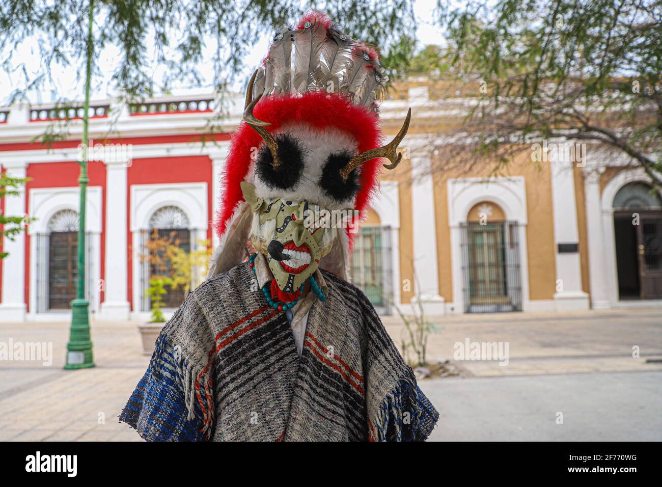 Easter Yaqui Pharisees from the Yaqui tribe walk the streets of Plaza ...