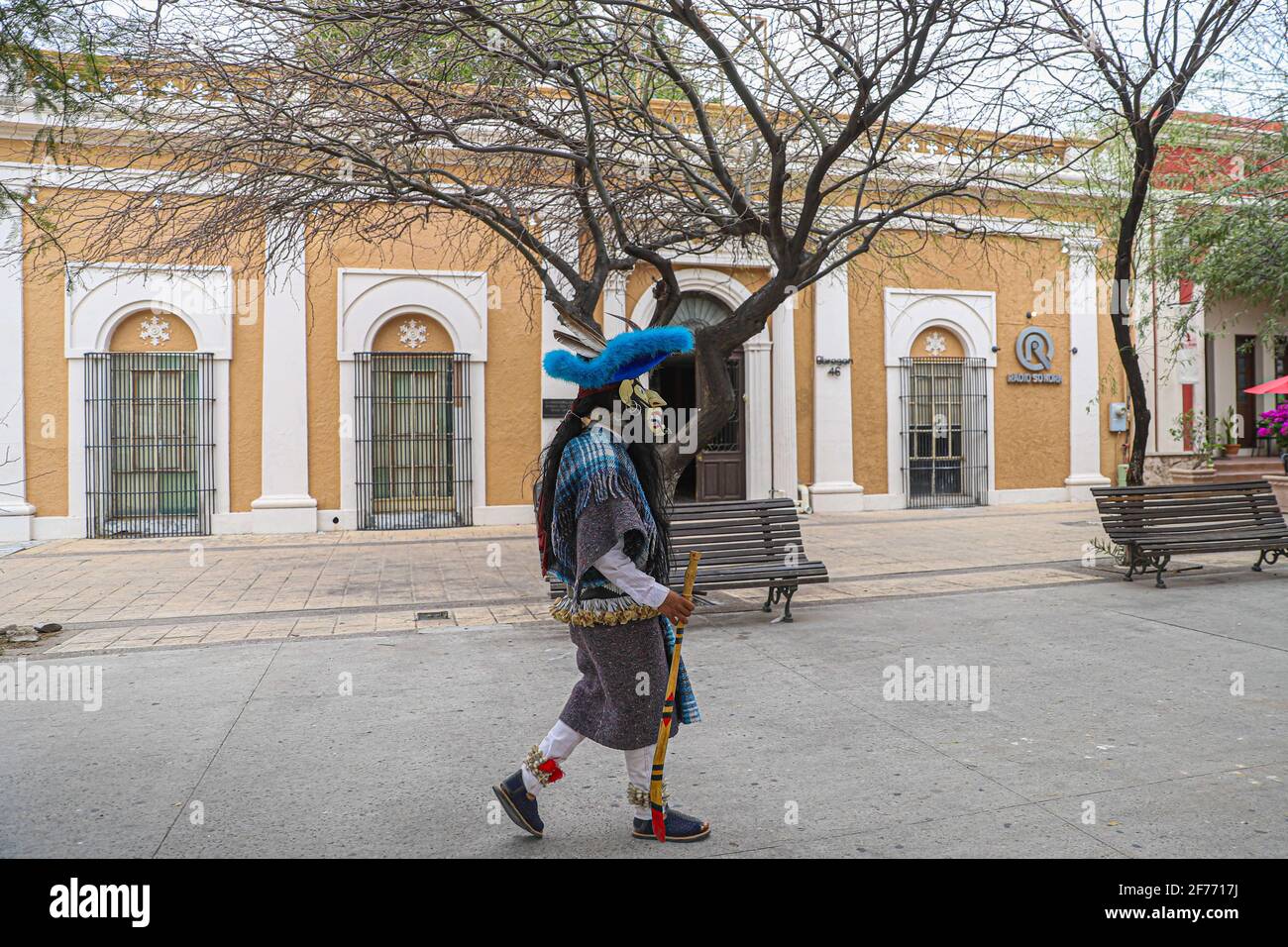 Easter Yaqui Pharisees from the Yaqui tribe walk the streets of Plaza ...
