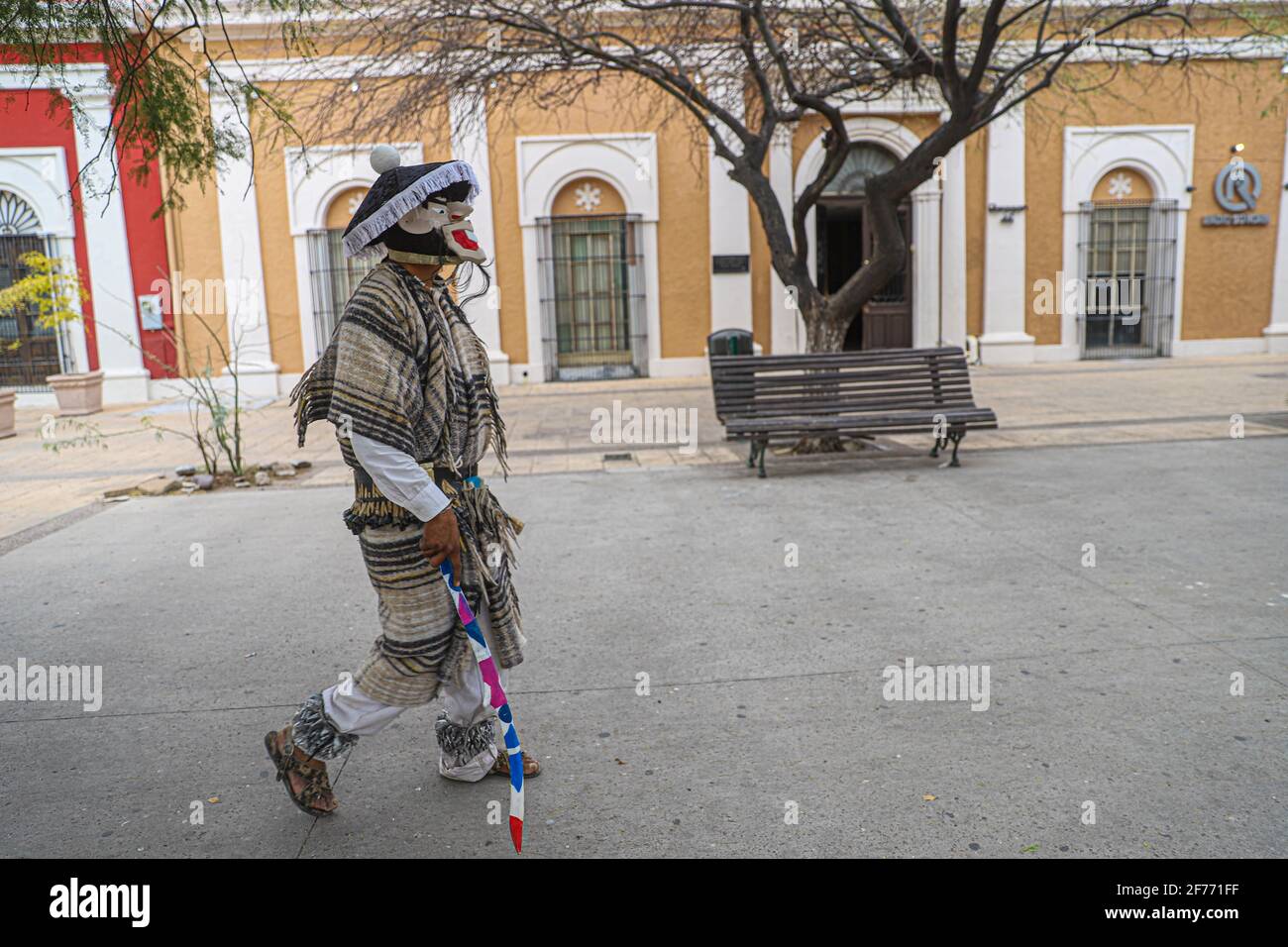 Easter Yaqui Pharisees from the Yaqui tribe walk the streets of Plaza ...
