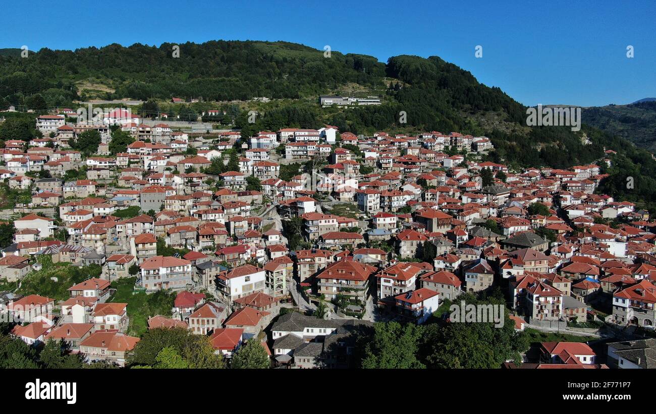 Metsovo city, aerial view, Epirus, Greece Stock Photo - Alamy
