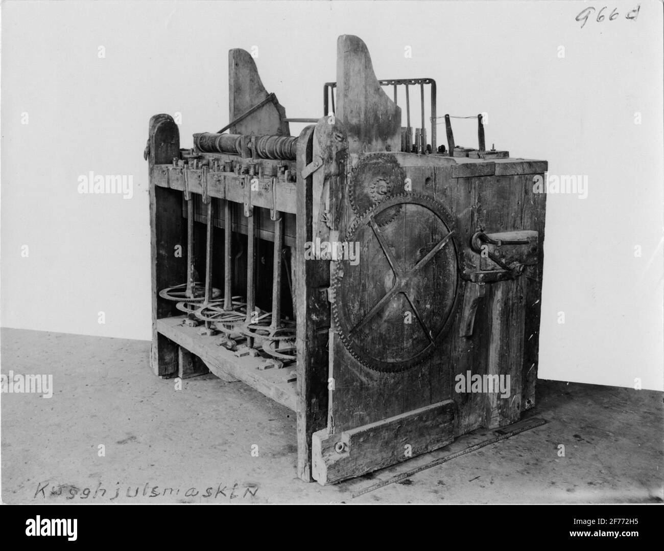 Christopher Polhems cutting machine for gears to out Stock Photo - Alamy