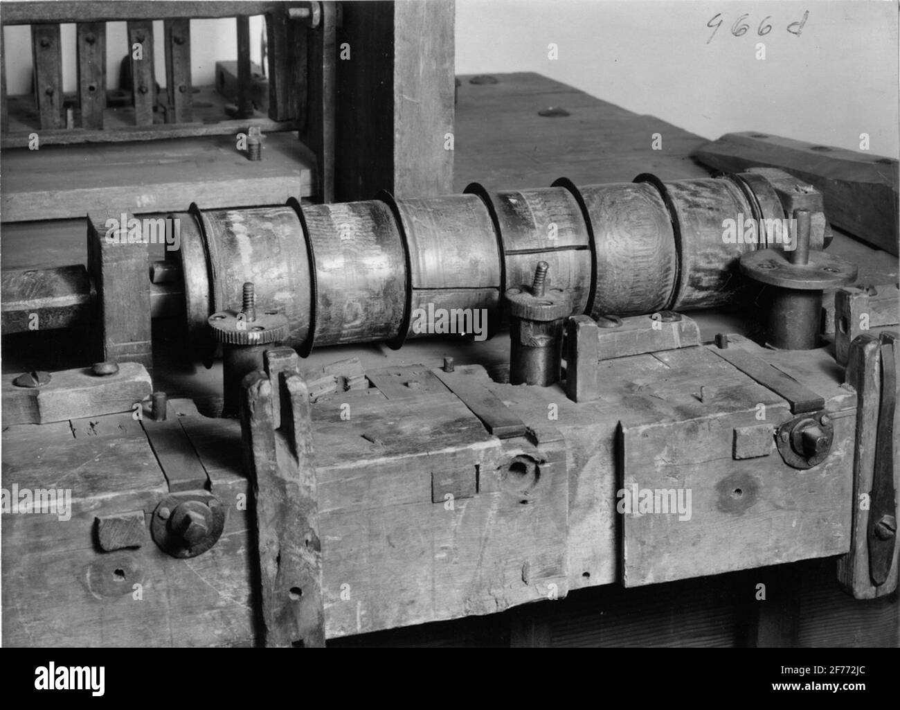 Christopher Polhem's cutting machine for gears to wall clock. The ...