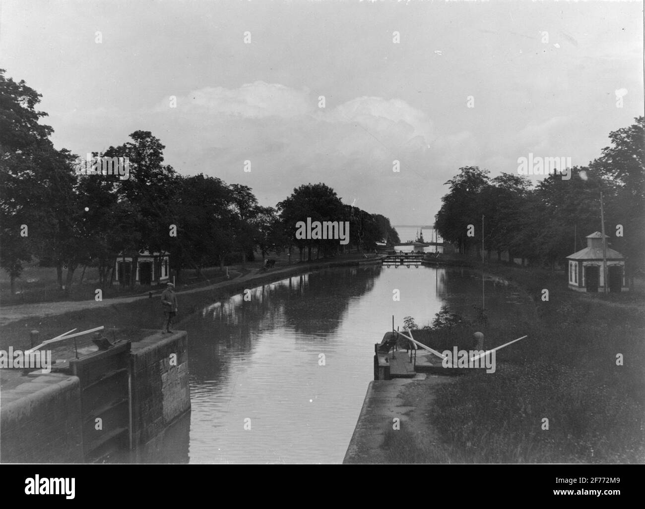 Party from the Göta Canal. Berg's locks Stock Photo - Alamy