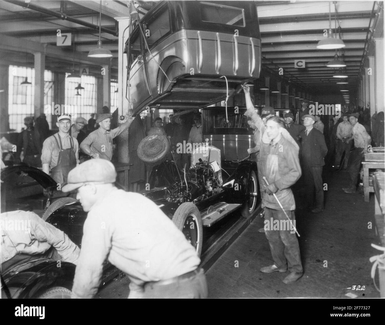 General Motors. Oldsmobile Manufacturing line where car body is ...