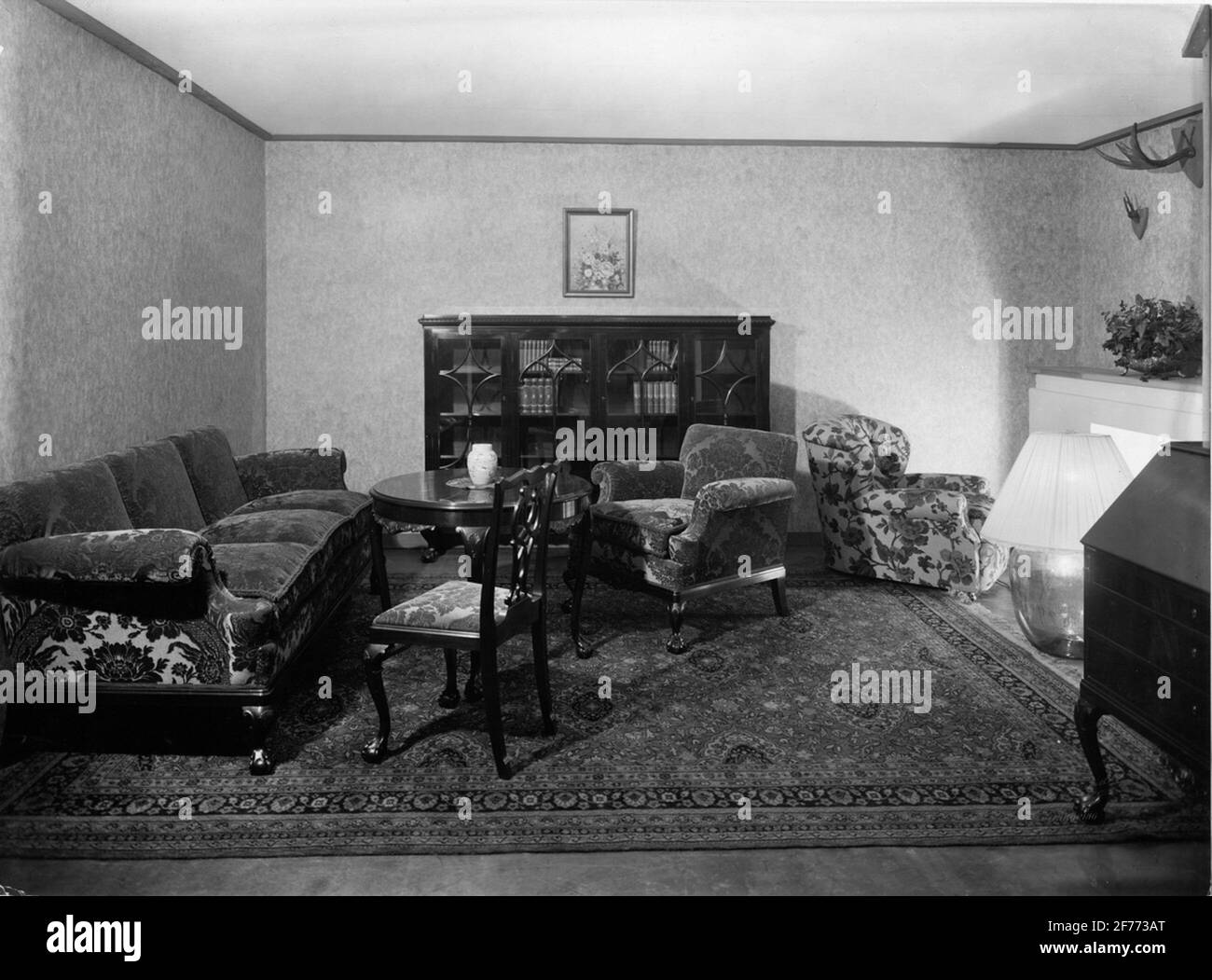 Building and Bo Exhibition in Linköping 1931. Living Room Interior ...