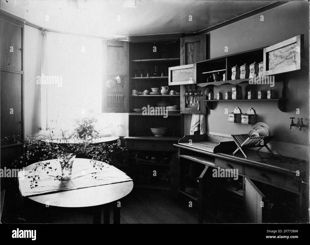 Building and Bo Exhibition at Liljevalchs 1922. Kitchen interior Stock ...