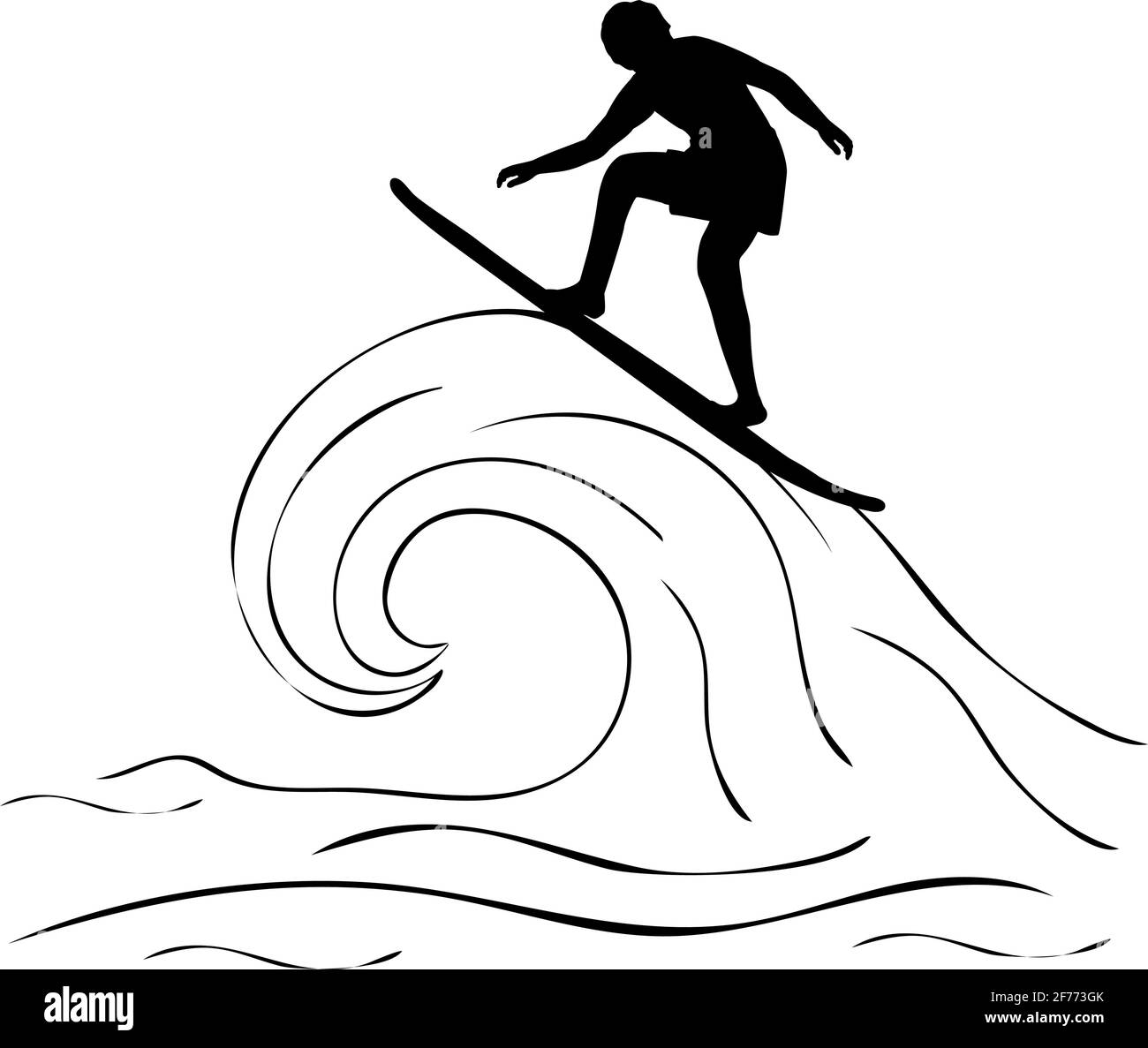 Boy surfing waves Cut Out Stock Images & Pictures - Alamy