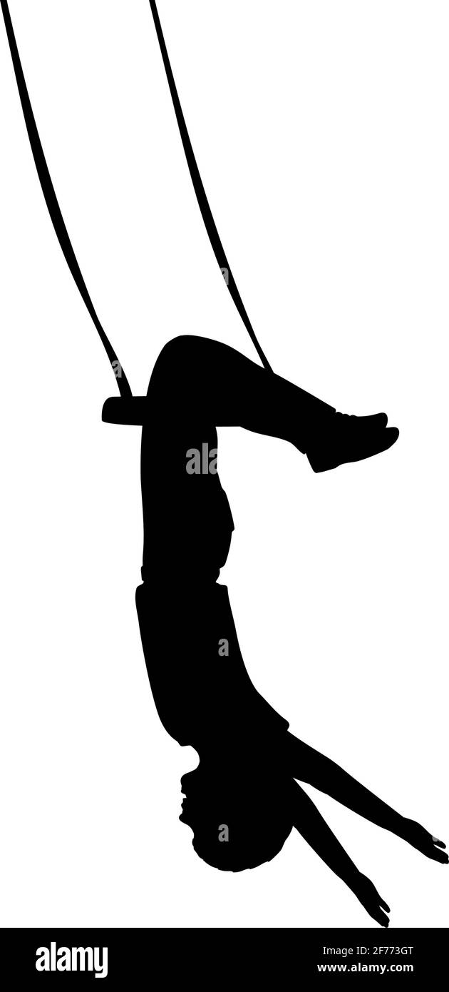 Silhouette boy hanging upside down. Illustration graphics icon Stock ...