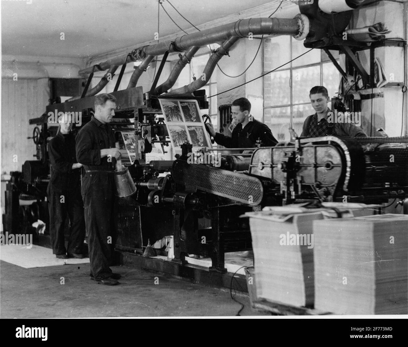 AB DEF's deep printing in Malmö. Deep pressure rotation press Stock ...