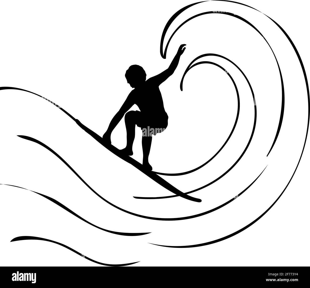 Windsurfer at sea Stock Vector Images - Alamy