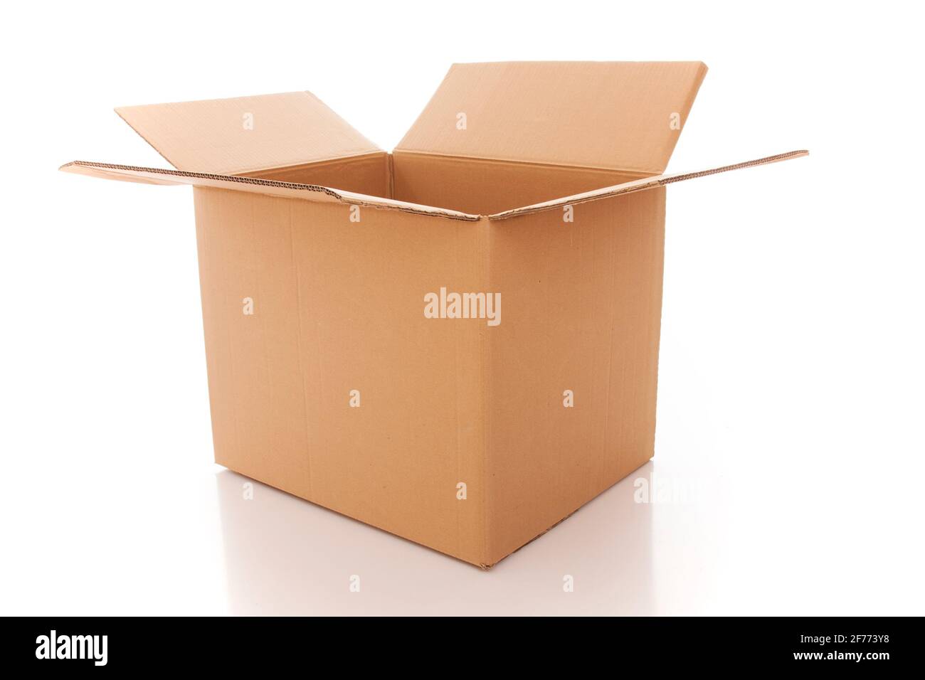 Open cardbox isolated on white Stock Photo - Alamy