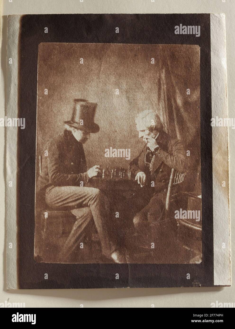 Original Calotype. "Chess players", with the photographer Antoine ...