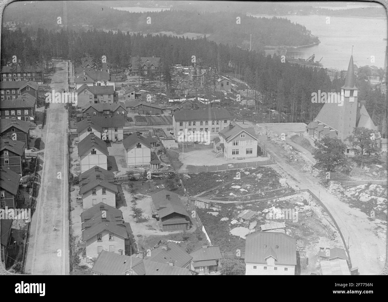 Construction of Stockholm Electricity in Värtan June 21, 1909. View of ...