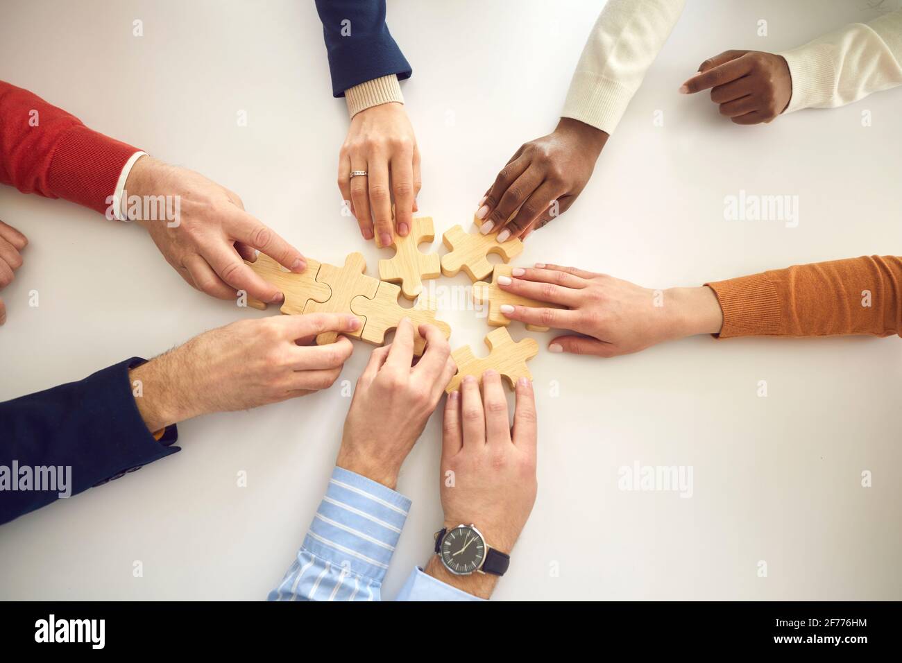 Businessmen meeting table top view hi-res stock photography and images ...