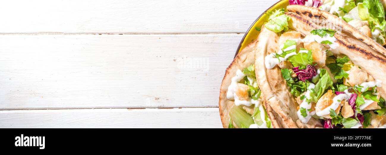 Mediterranean food. Doner Kebap, Taco, Shawarma, greek wrapped gyros ...
