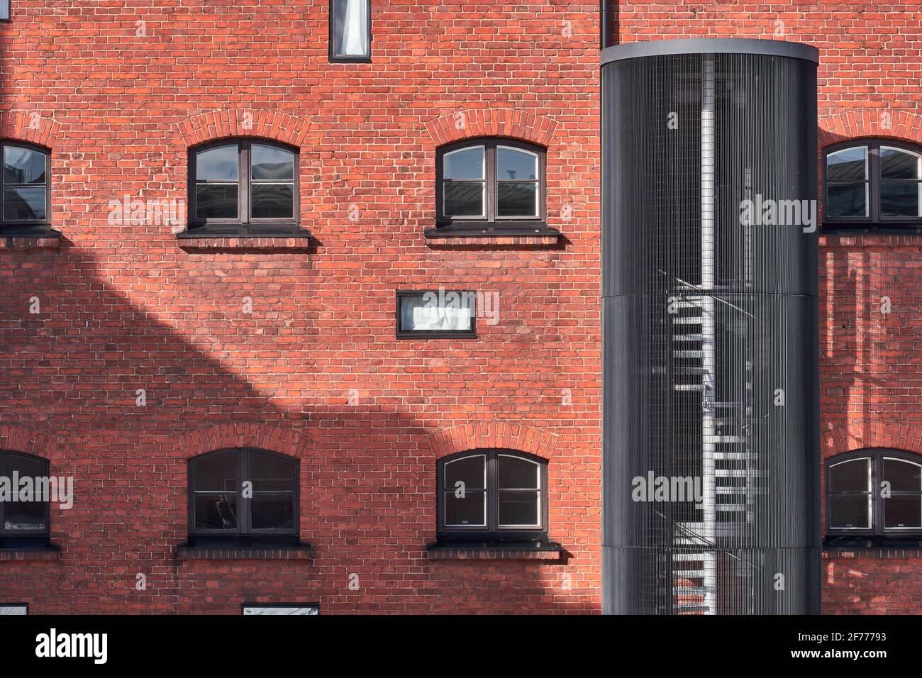 The classic European architecture of the 19th century, the red brick ...