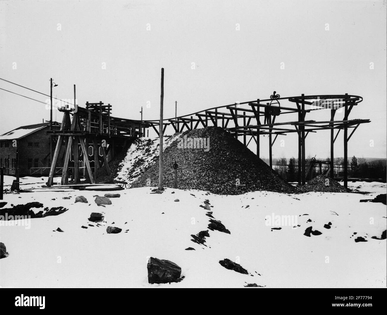 The cable car design at Åsberg's mine Stock Photo - Alamy