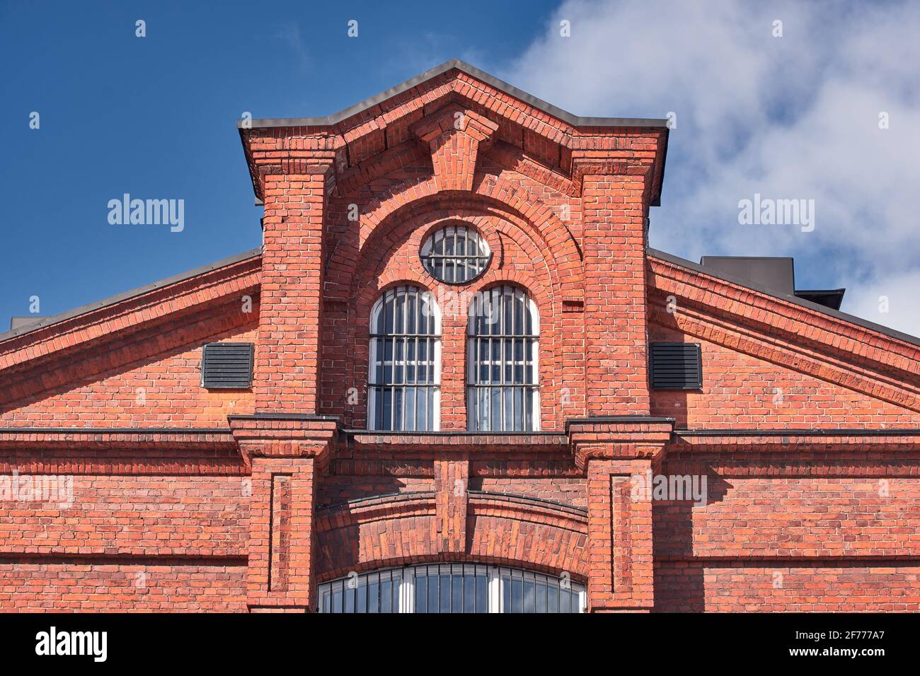 The classic European architecture of the 19th century, the red brick ...