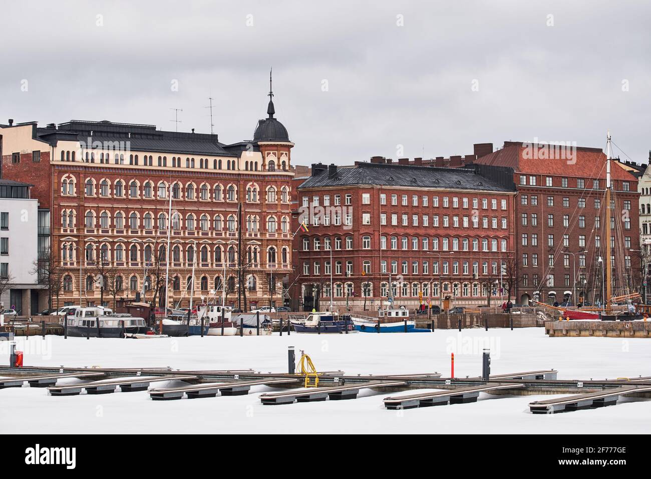 View of the classic residential buildings in Kruununhaka neighborhood ...