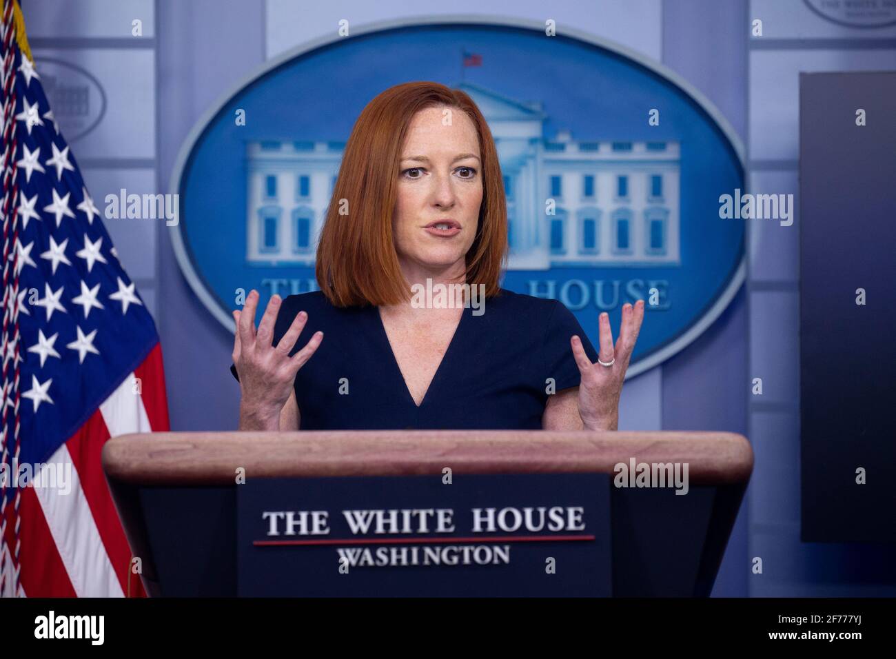 White House Press Secretary Jen Psaki holds a news conference in the ...