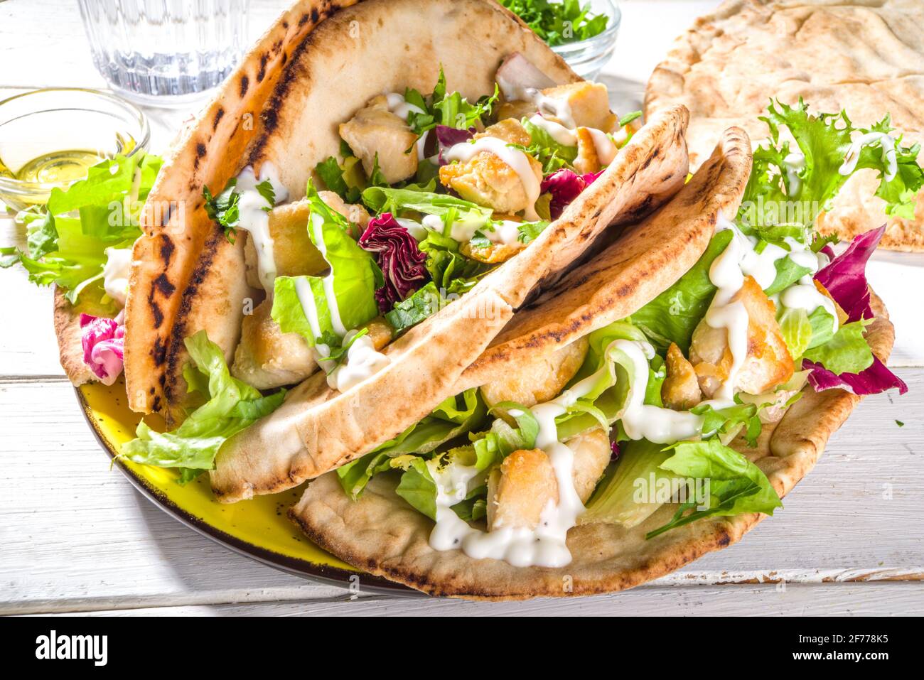 Mediterranean food. Doner Kebap, Taco, Shawarma, greek wrapped gyros ...