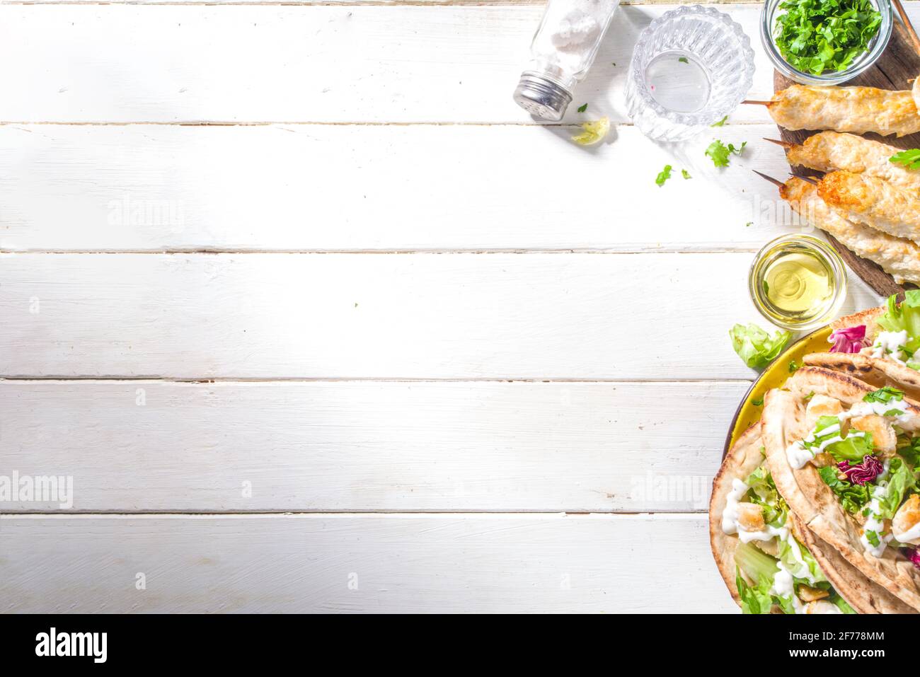 Mediterranean food. Doner Kebap, Taco, Shawarma, greek wrapped gyros ...
