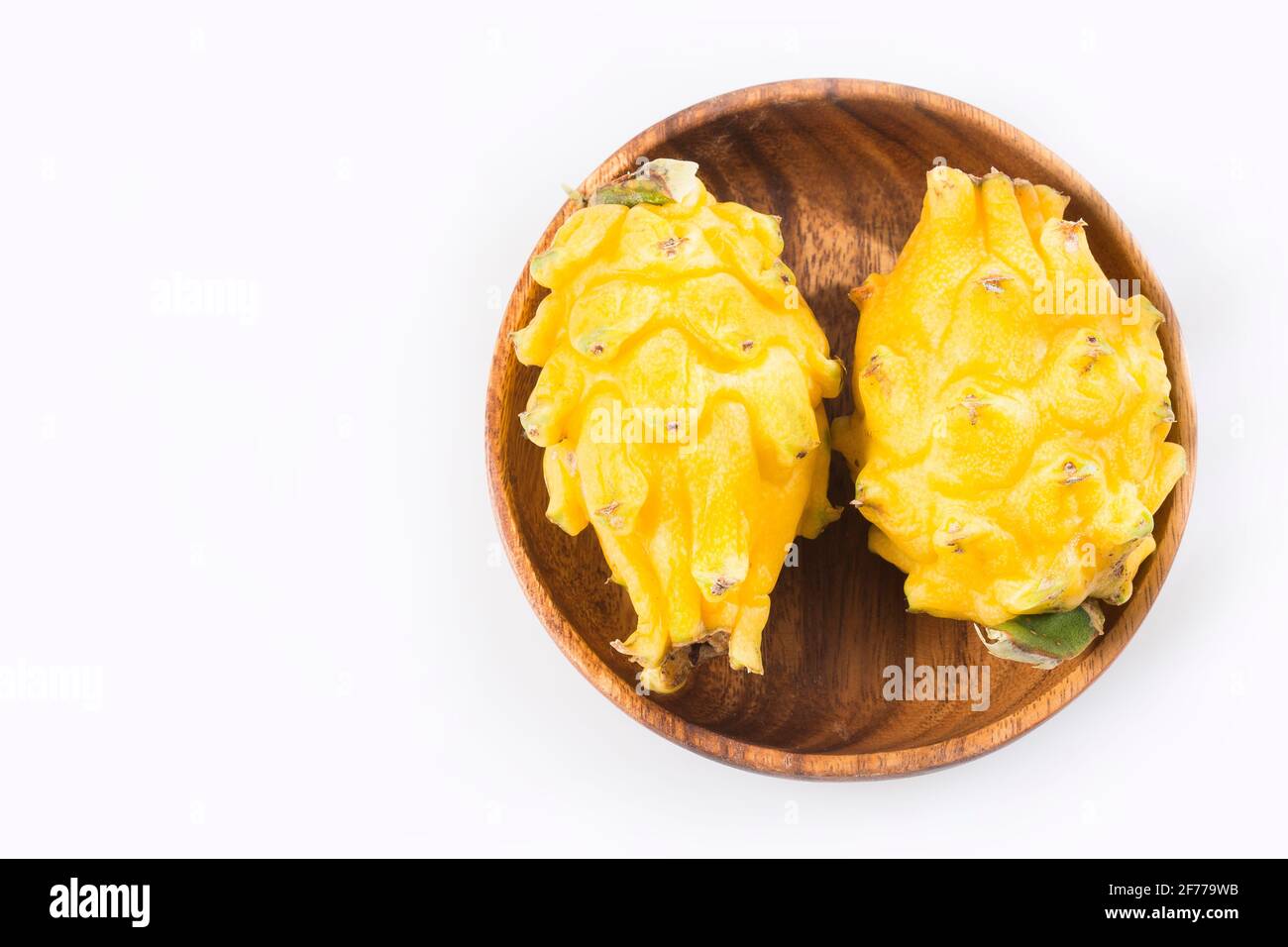 Fresh yellow pitaya on white background - Selenicereus megalanthus ...