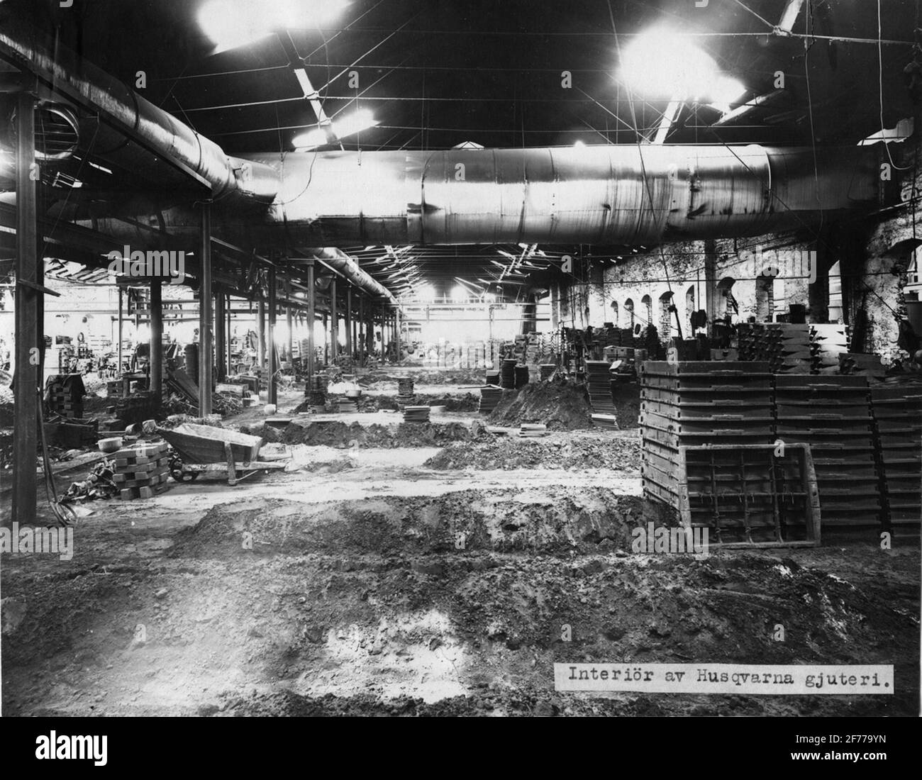 Steel production foundry equipment Black and White Stock Photos ...