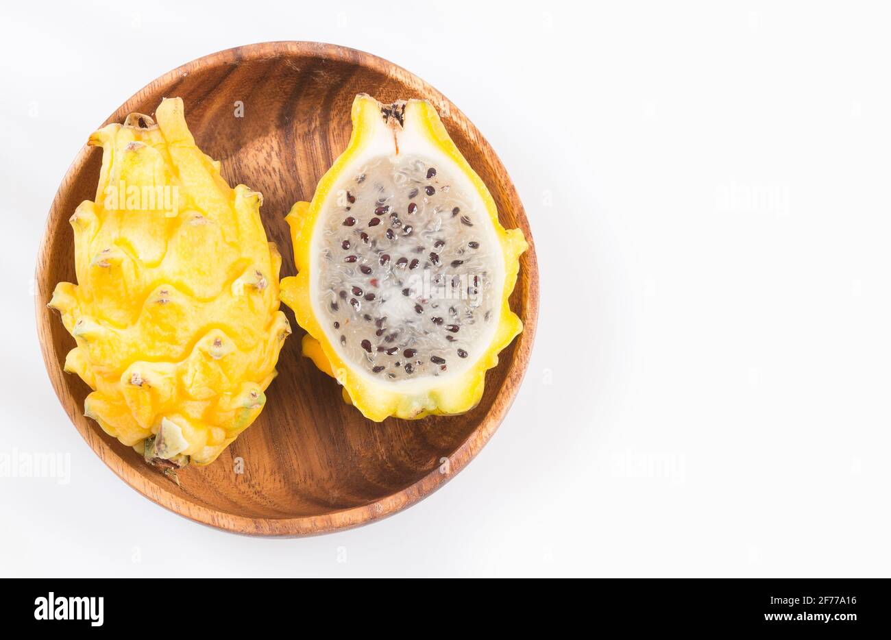 Fresh yellow pitaya on white background - Selenicereus megalanthus ...