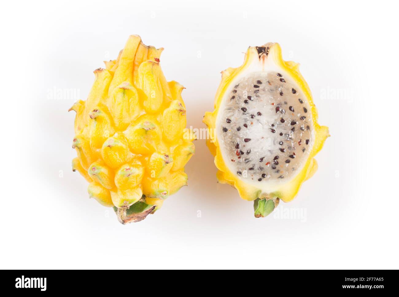 Fresh yellow pitaya on white background - Selenicereus megalanthus ...
