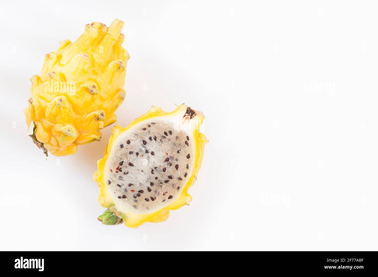 Fresh yellow pitaya on white background - Selenicereus megalanthus ...