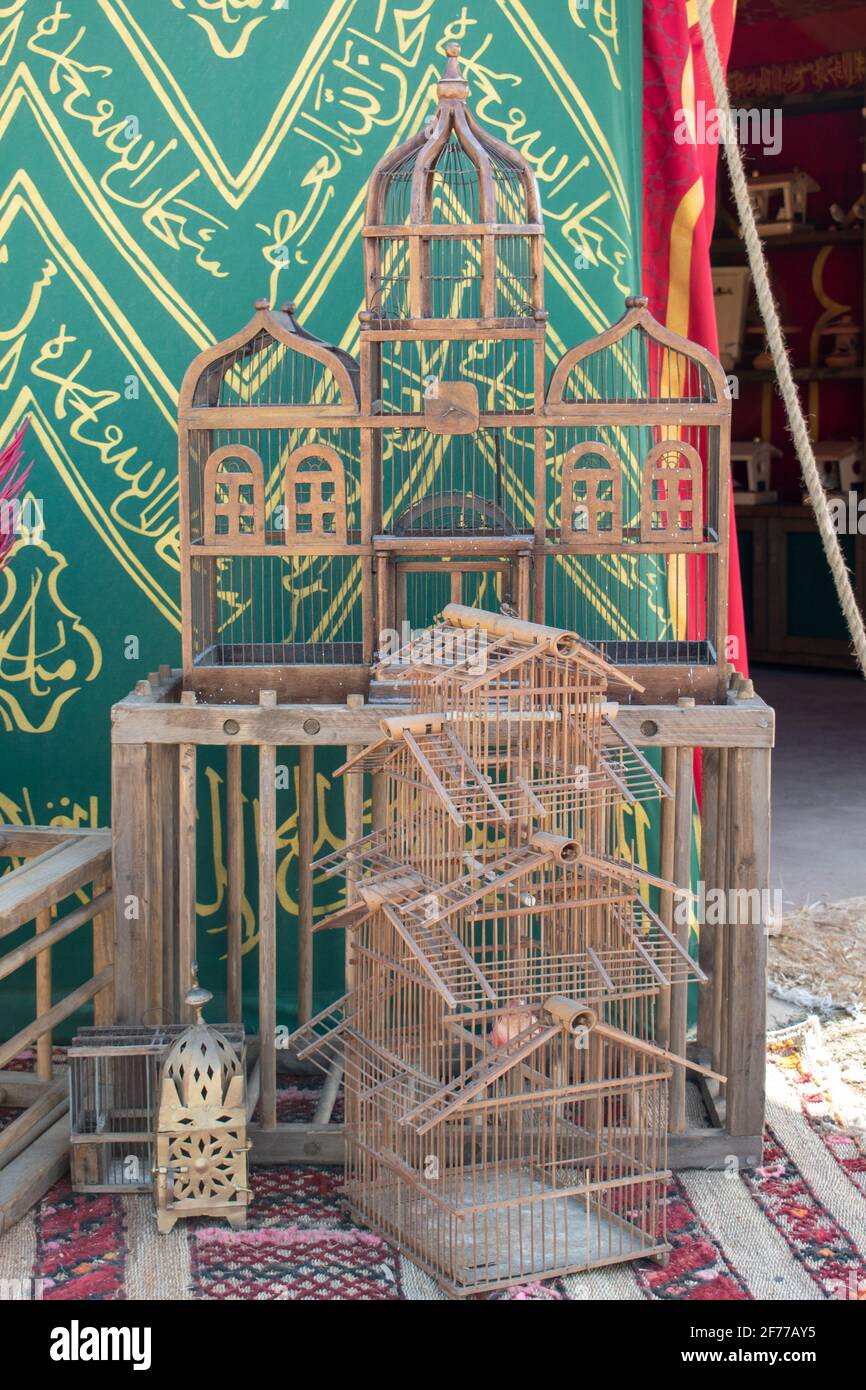 ancient arabic bird cages Stock Photo - Alamy